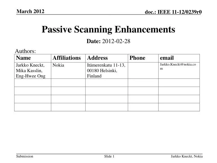 PPT - Passive Scanning Enhancements PowerPoint Presentation, free ...