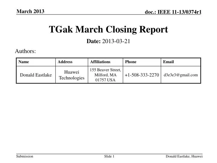 PPT - TGak March Closing Report PowerPoint Presentation, free download ...