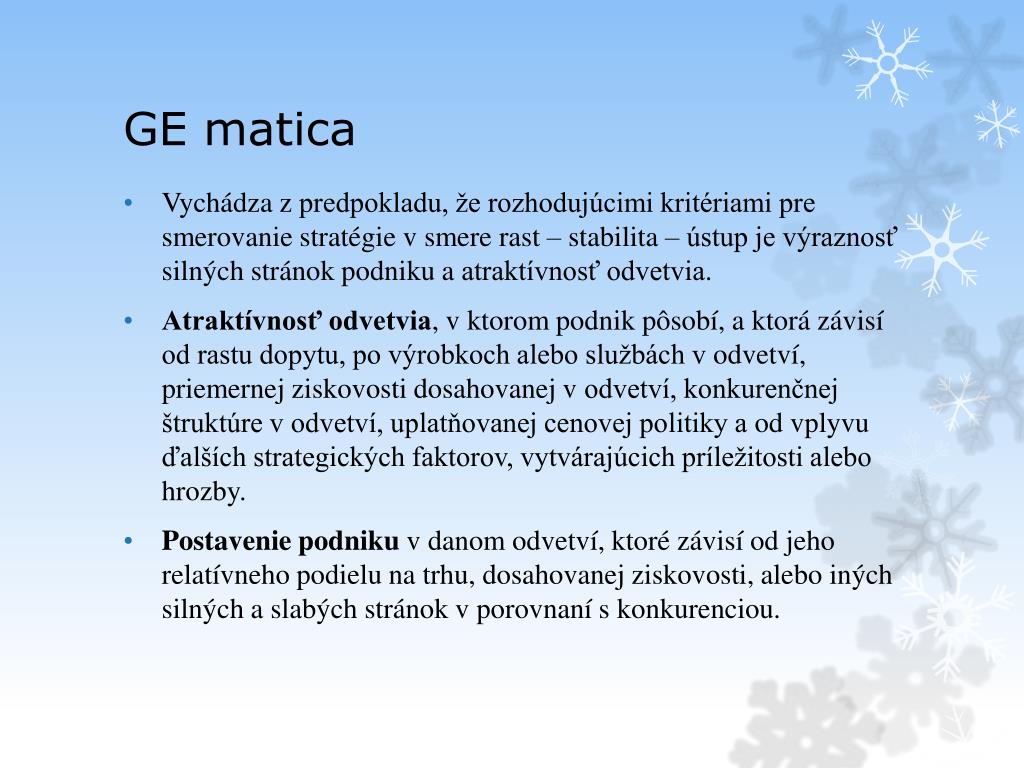 PPT - 9.Riadenie a hodnotenie podnikového portfólia metódami ...