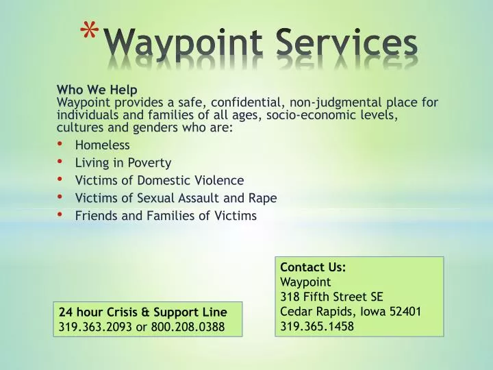PPT - Waypoint Services PowerPoint Presentation, free download - ID:3185913