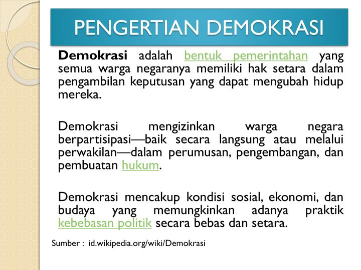 PPT - SEJARAH PERKEMBANGAN DAN PENGERTIAN DEMOKRASI PowerPoint ...