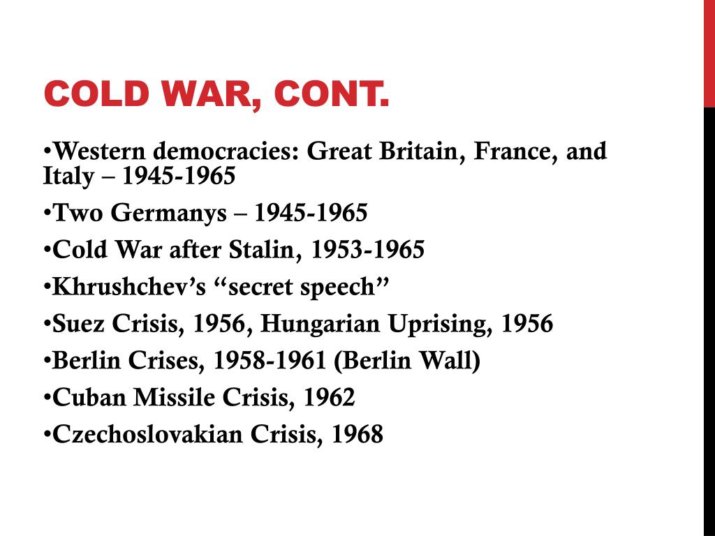 PPT - HIS3931 Review: From Second World War to Cold War, 1940-1968 ...