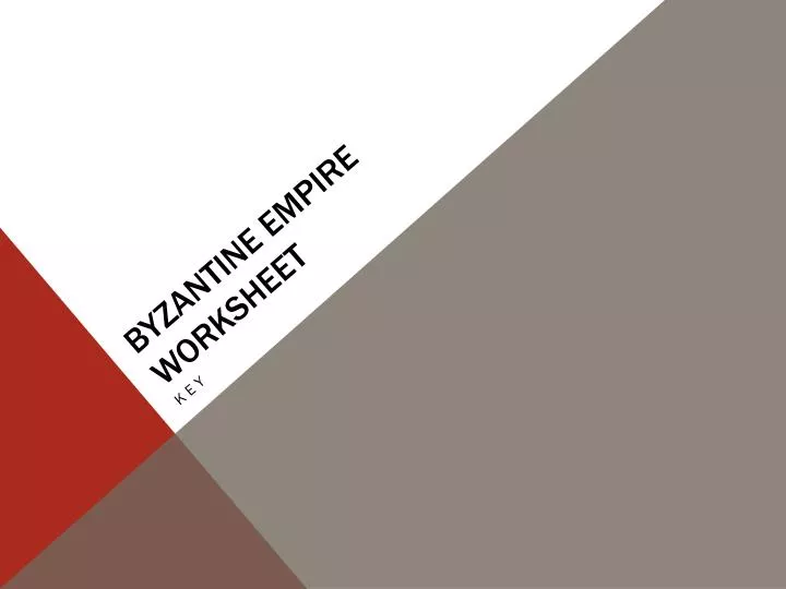 PPT - byzantine Empire Worksheet PowerPoint Presentation, free download ...