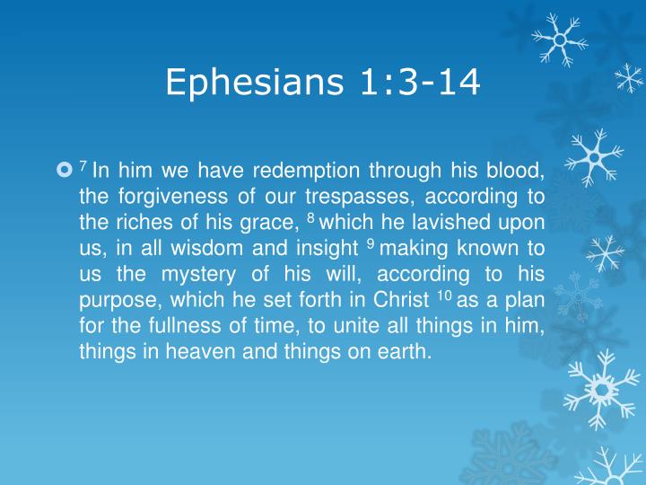 PPT - Ephesians 1:3-14 PowerPoint Presentation - ID:3189421