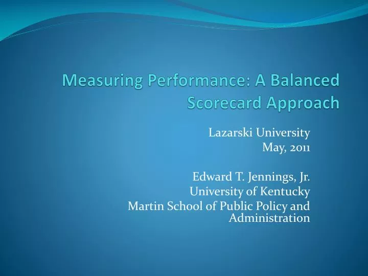 PPT - Measuring Performance: A Balanced Scorecard Approach PowerPoint ...