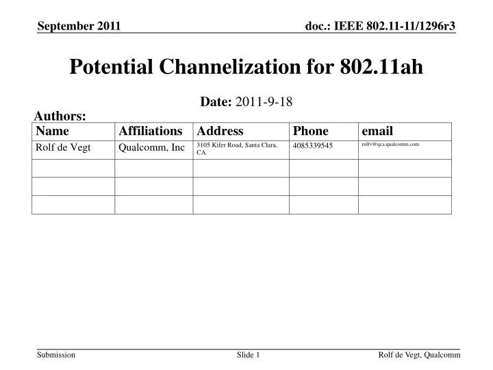 PPT - Potential Channelization for 802.11ah PowerPoint Presentation, free download - ID:3189697