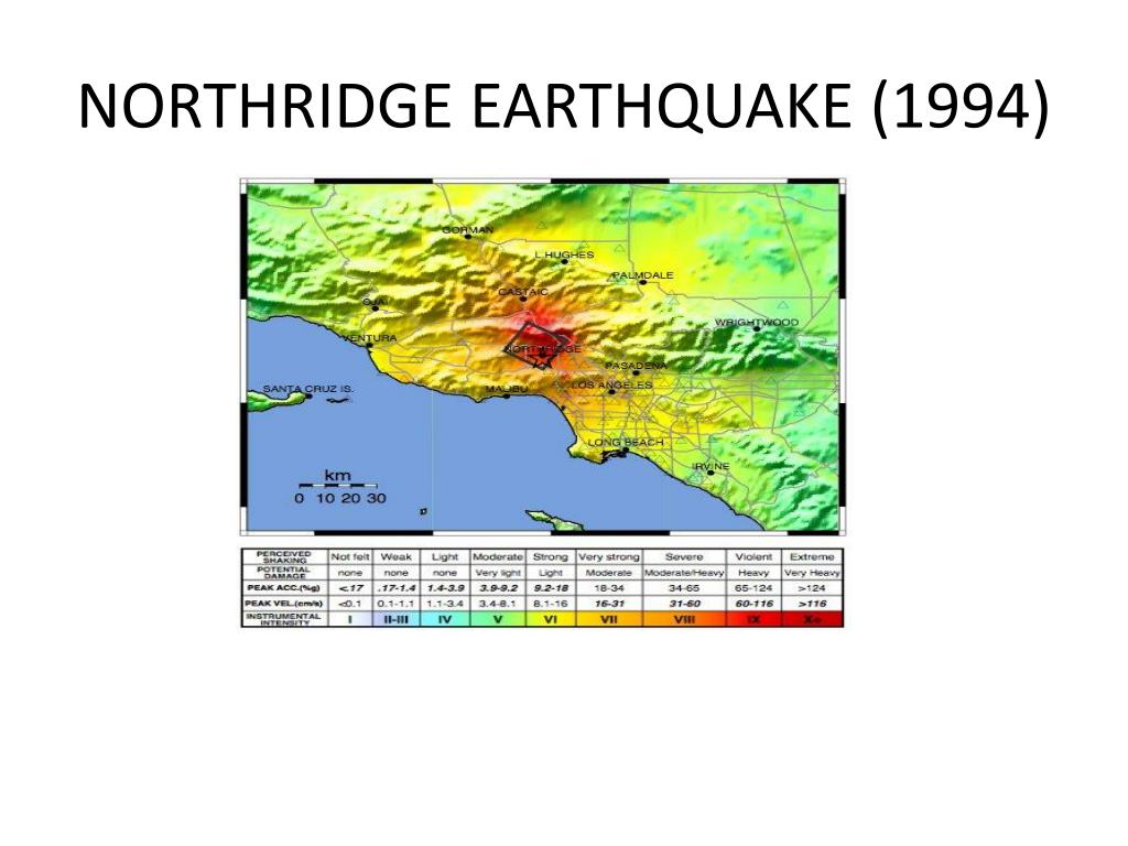 Map Showing Location Of Northridge Earthquake