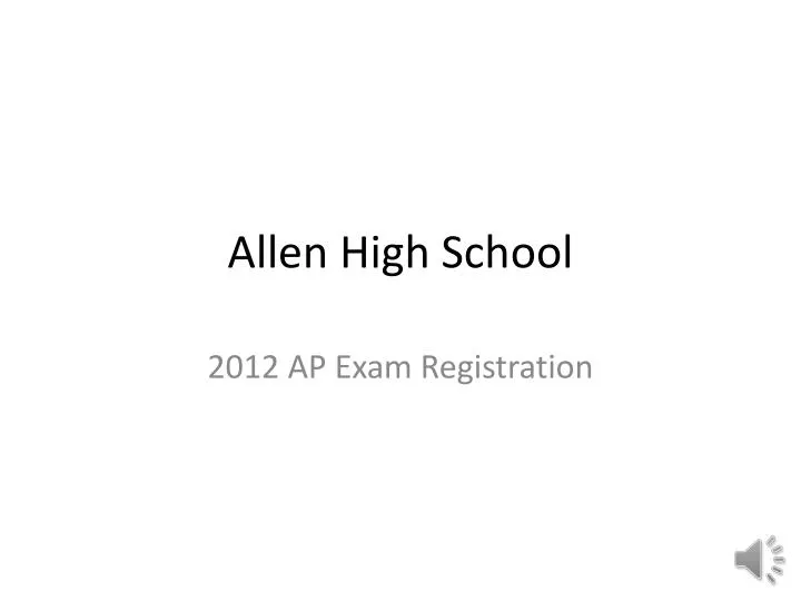 PPT - Allen High School PowerPoint Presentation, free download - ID:3190714