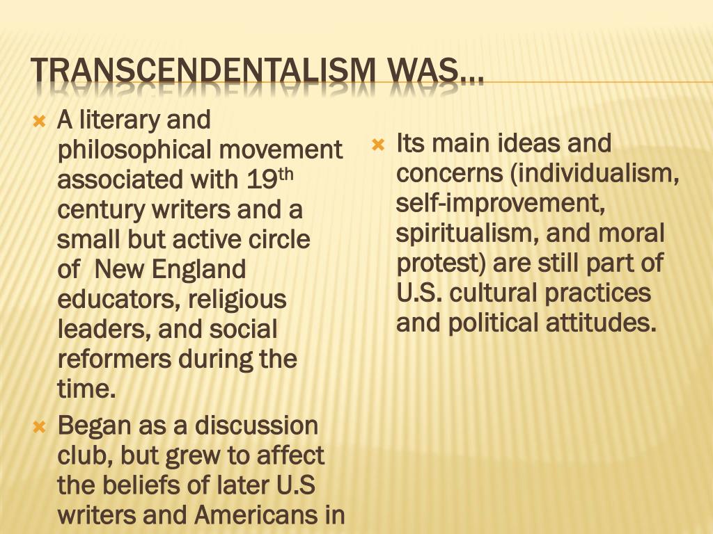 PPT - Transcendentalism and Utopian Societies in American Culture From ...