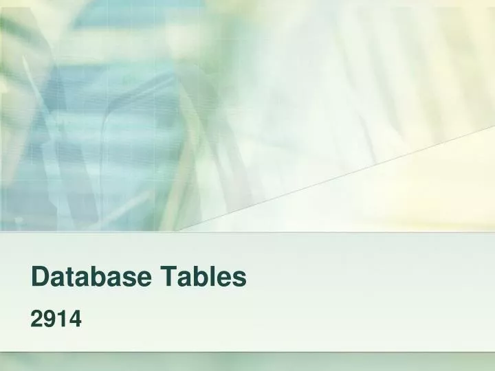 PPT - Database Tables PowerPoint Presentation, free download - ID:3191305