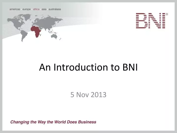 PPT - An Introduction to BNI PowerPoint Presentation, free download ...