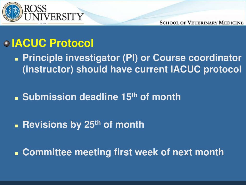 PPT - Institutional Animal Care and Use Committee (IACUC) at Ross ...