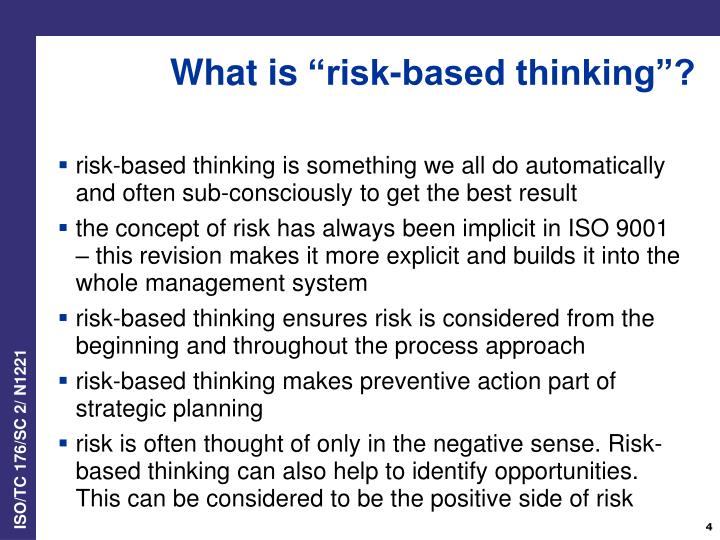 PPT - ISO 9001:2015 “Risk Based Thinking” PowerPoint Presentation - ID ... PPT - ISO 9001:2015 “Risk Based Thinking” PowerPoint Presentation - ID ...