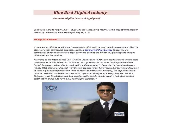 PPT - Pilot Training at Blue Bird Flight Academy PowerPoint ...