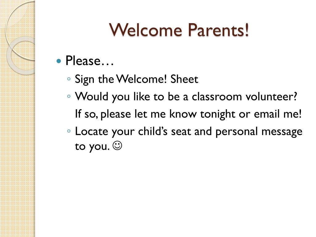 PPT - Welcome Parents! PowerPoint Presentation, free download - ID:3193682