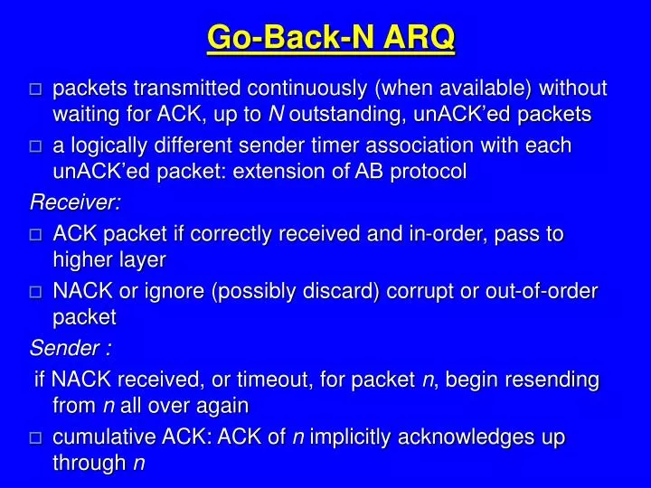 PPT - Go-Back-N ARQ PowerPoint Presentation, free download - ID:3194716