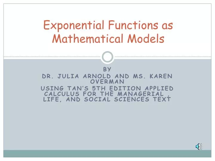 PPT - Exponential Functions as Mathematical Models PowerPoint ...