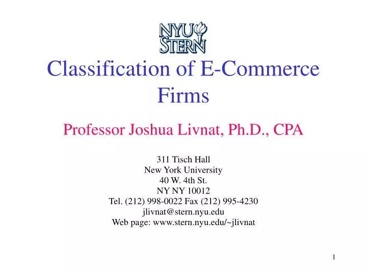 PPT - Classification of E-Commerce Firms PowerPoint Presentation, free ...
