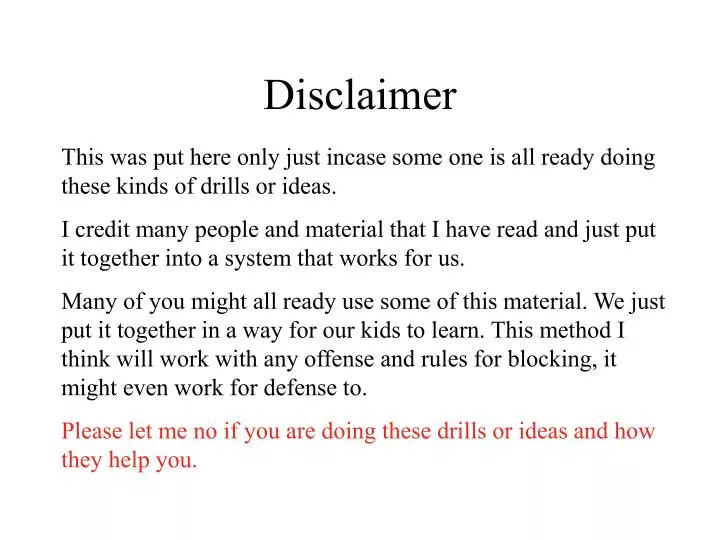 PPT - Disclaimer PowerPoint Presentation, free download - ID:3195118