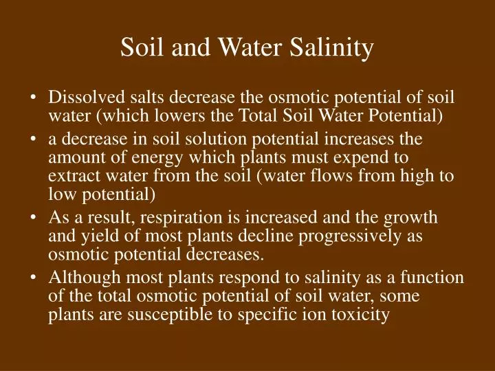 PPT - Soil and Water Salinity PowerPoint Presentation, free download ...