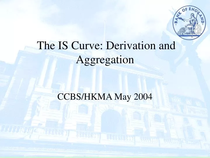 PPT - The IS Curve: Derivation and Aggregation PowerPoint Presentation ...