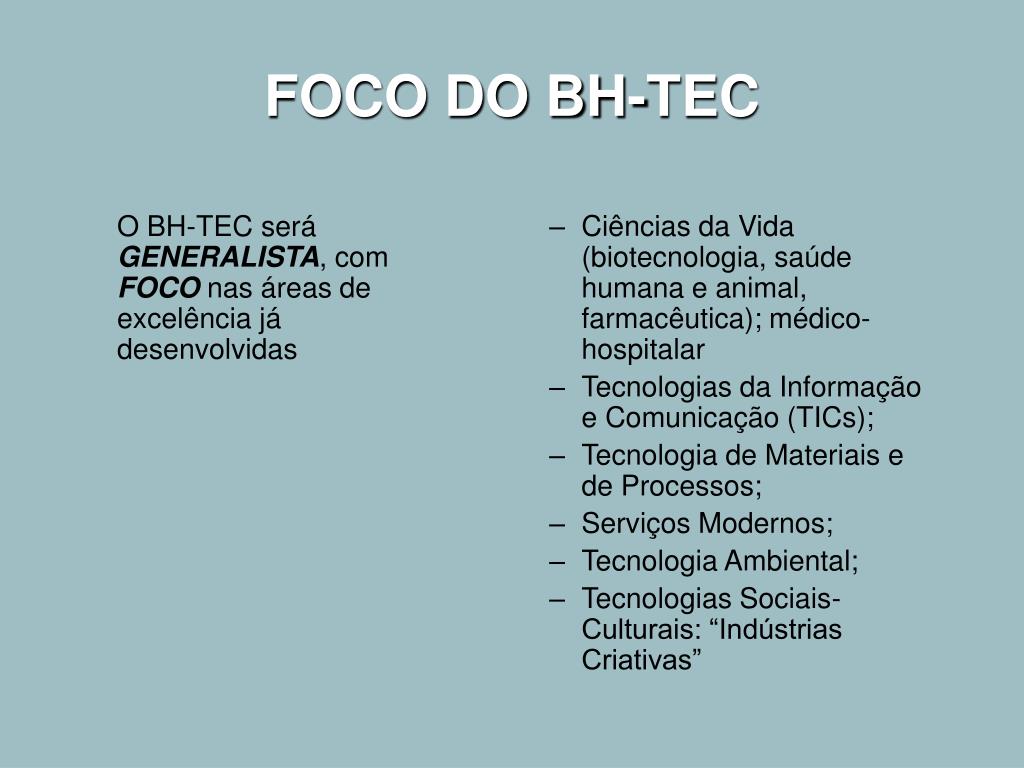 PPT - PARQUE TECNOLÓGICO DE BELO HORIZONTE BH-TEC PowerPoint ...