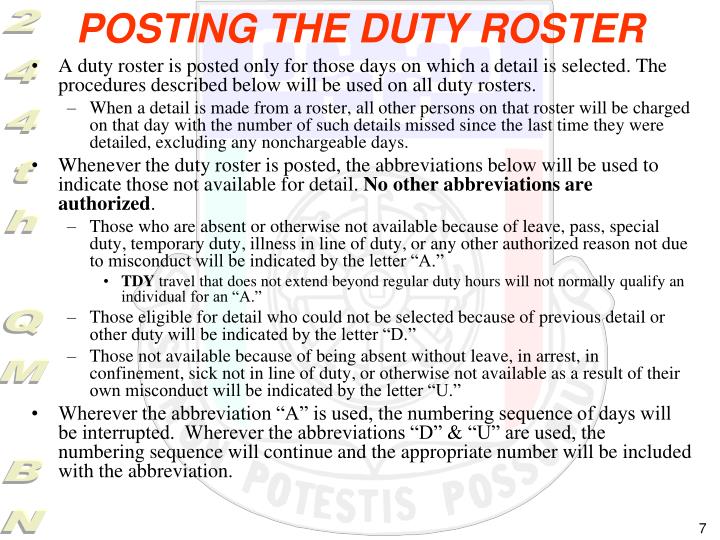 PPT - DA Form 6 Duty Roster PowerPoint Presentation - ID:3197865