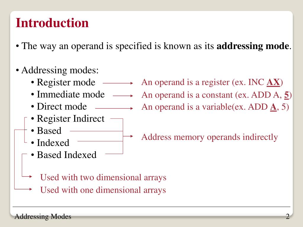 PPT - Assembly Language Lecture 9 (Array and Addressing Modes ... PPT - Assembly Language Lecture 9 (Array and Addressing Modes ...