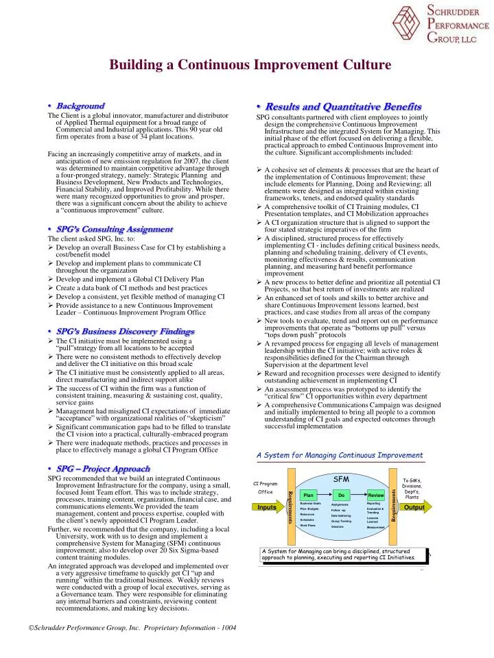 PPT - Building a Continuous Improvement Culture PowerPoint Presentation ...