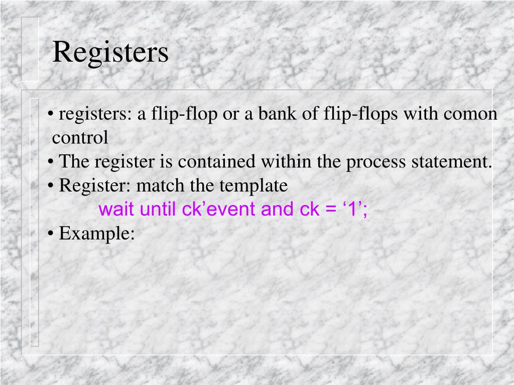 PPT - Lecture 7 Chap 9: Registers PowerPoint Presentation, free ...