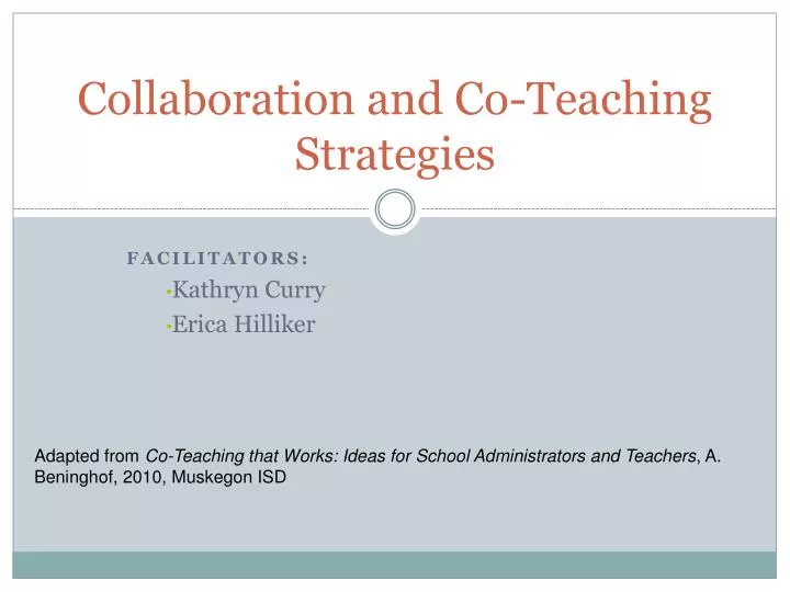 PPT - Collaboration and Co-Teaching Strategies PowerPoint Presentation ...