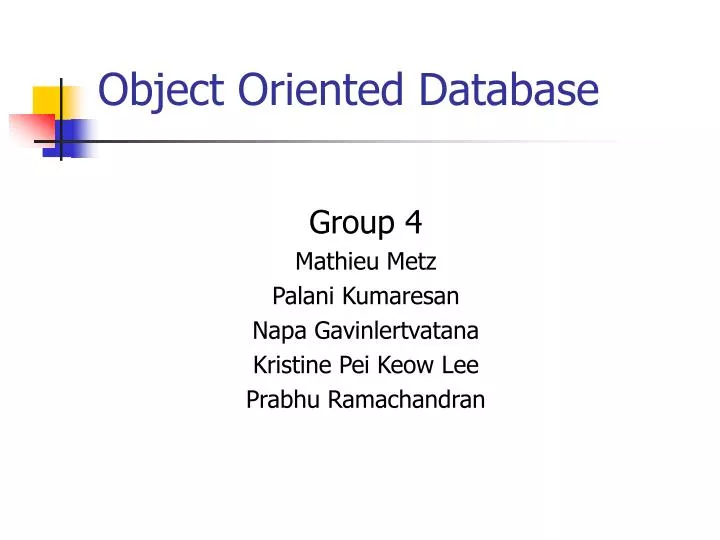 PPT - Object Oriented Database PowerPoint Presentation, free download ...