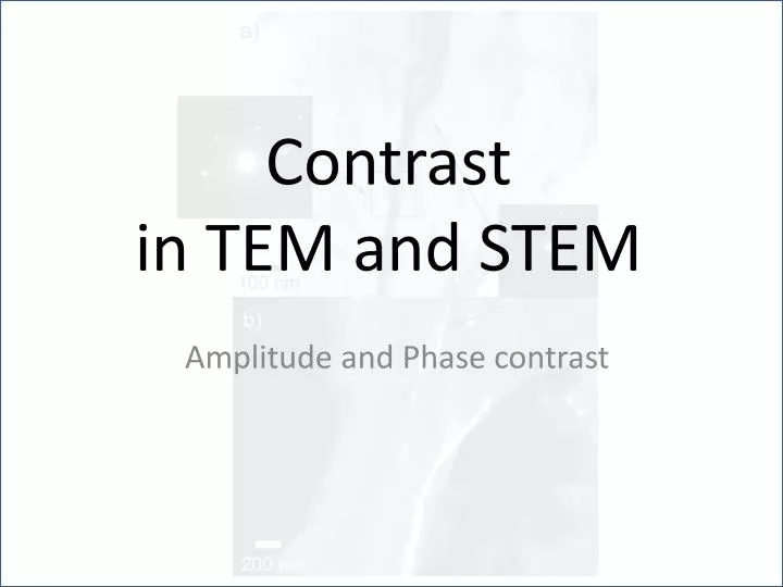 PPT - Contrast in TEM and STEM PowerPoint Presentation, free download ...
