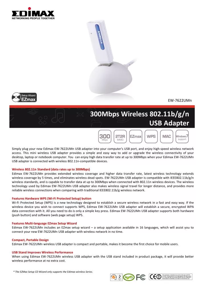 PPT - 300Mbps Wireless 802.11b/g/n USB Adapter PowerPoint Presentation ...