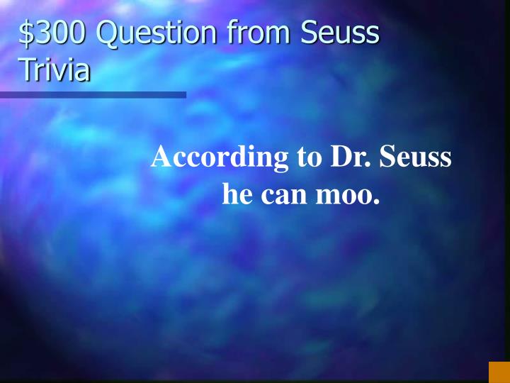 PPT - DR. SEUSS JEOPARDY!! PowerPoint Presentation - ID:3200045