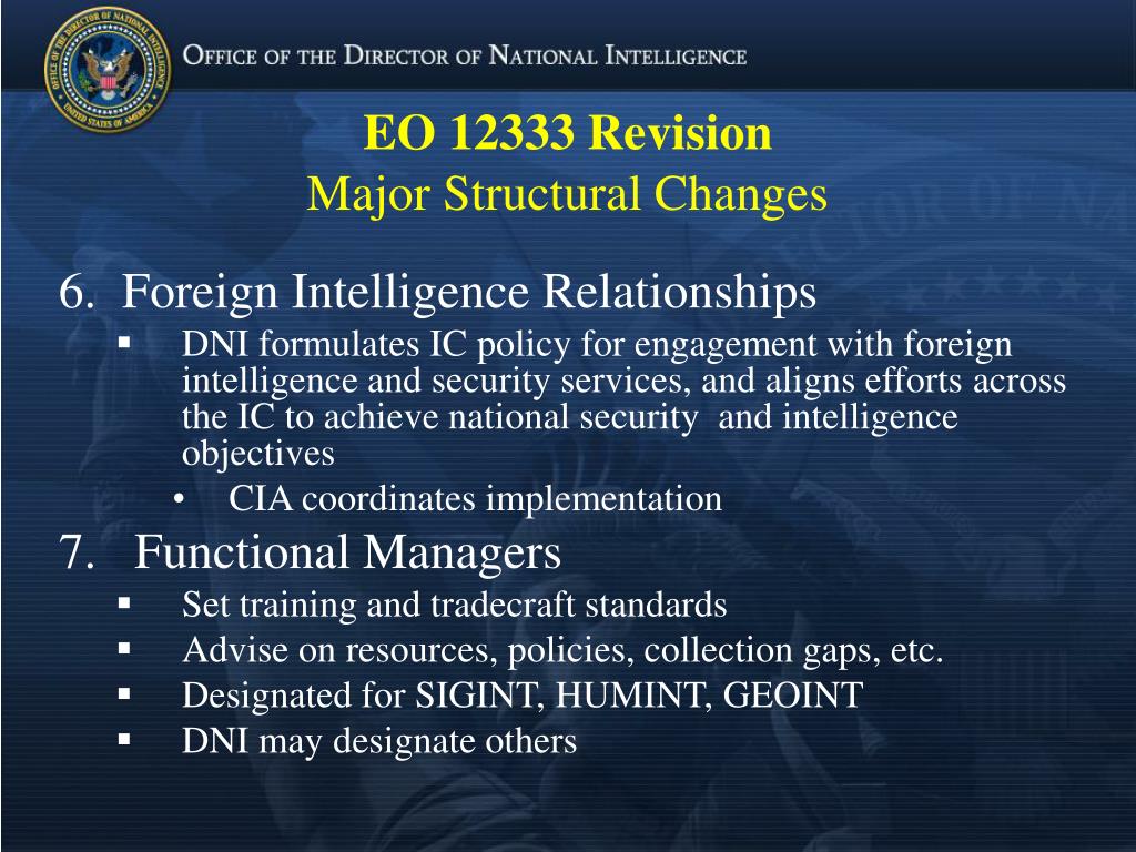 PPT - Executive Order 12333 United States Intelligence Activities ...