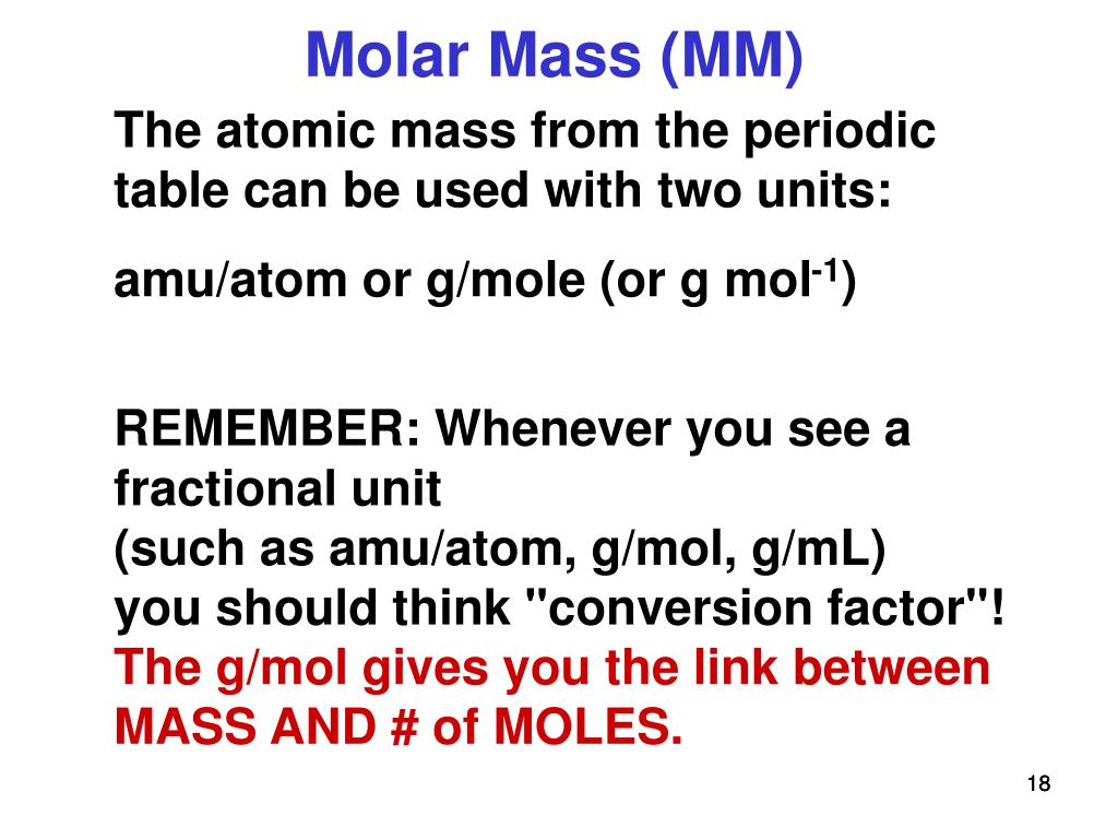 PPT - Atomic Weight, Molecular Weight, Formula Weight and Molar Mass ...