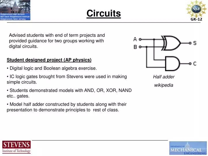 PPT - Student designed project (AP physics) Digital logic and Boolean ...