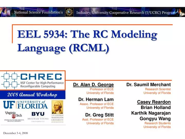 PPT - EEL 5934: The RC Modeling Language (RCML) PowerPoint Presentation ...