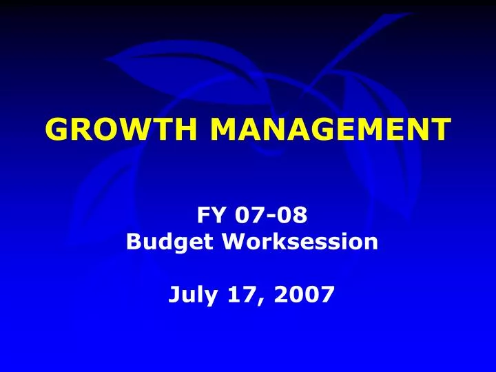 PPT - GROWTH MANAGEMENT PowerPoint Presentation, free download - ID:3201510