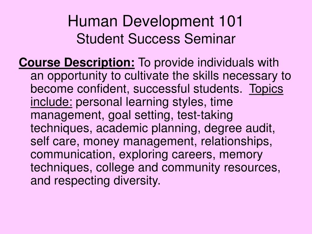 PPT - Student Success Seminar: The Key to Student Persistence James ...