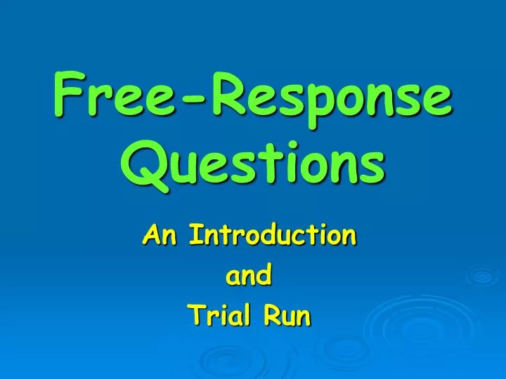 PPT - Free-Response Questions PowerPoint Presentation, free download ...