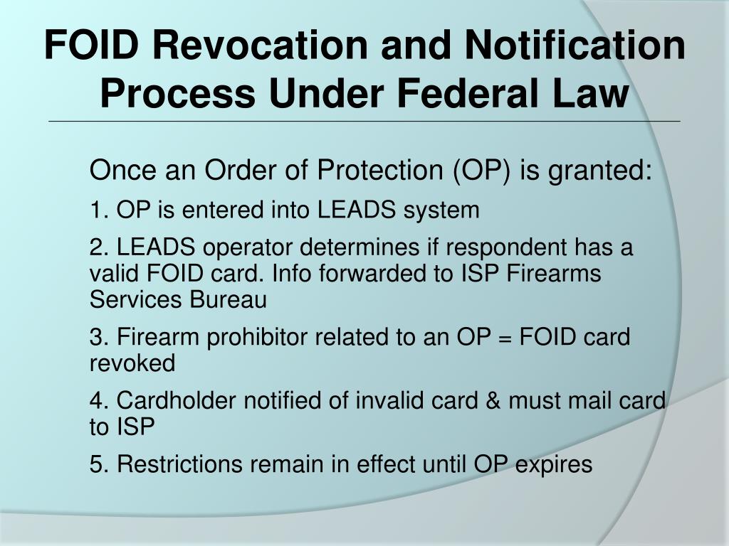 PPT - Firearms Prohibitions & FOID Card Revocation As It Relates To ...