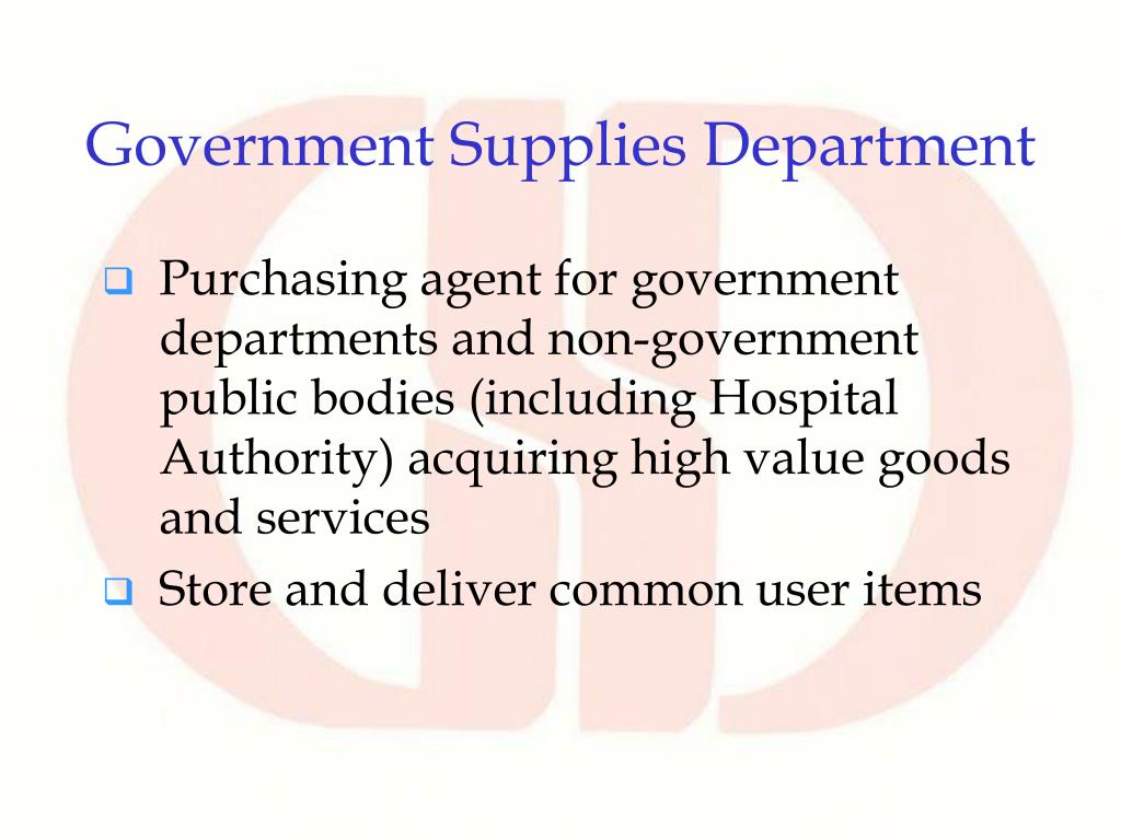 PPT - Government Supplies Department PowerPoint Presentation, free ...