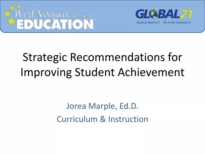 PPT - Strategic Recommendations for Improving Student Achievement ...