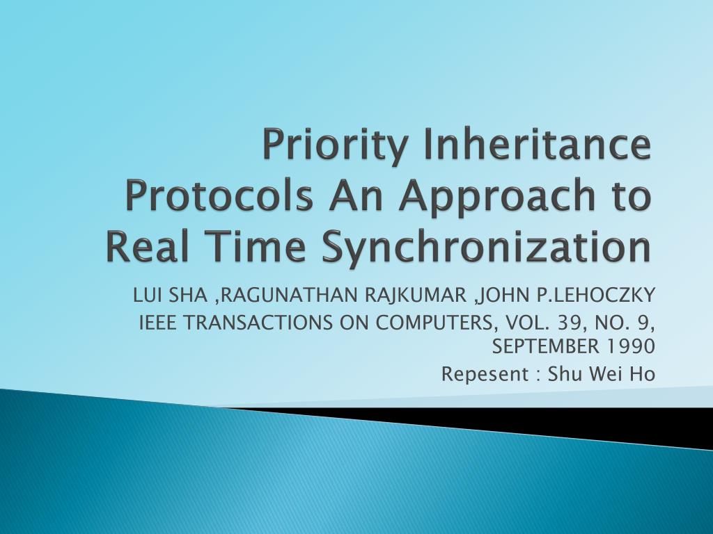 Ppt Priority Inheritance Protocols An Approach To Real Time Synchronization Powerpoint