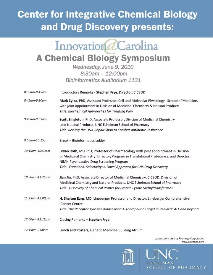 PPT - Center for Integrative Chemical Biology and Drug Discovery ...