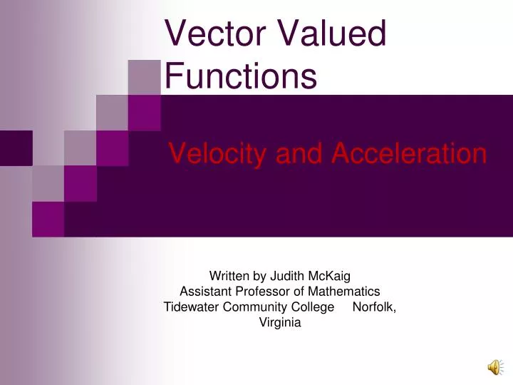 PPT - Vector Valued Functions PowerPoint Presentation, free download - ID:3204991