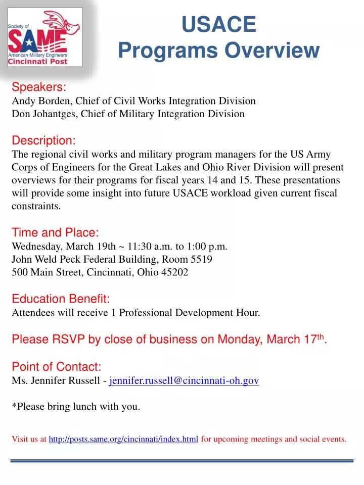 PPT - USACE Programs Overview PowerPoint Presentation, free download ...