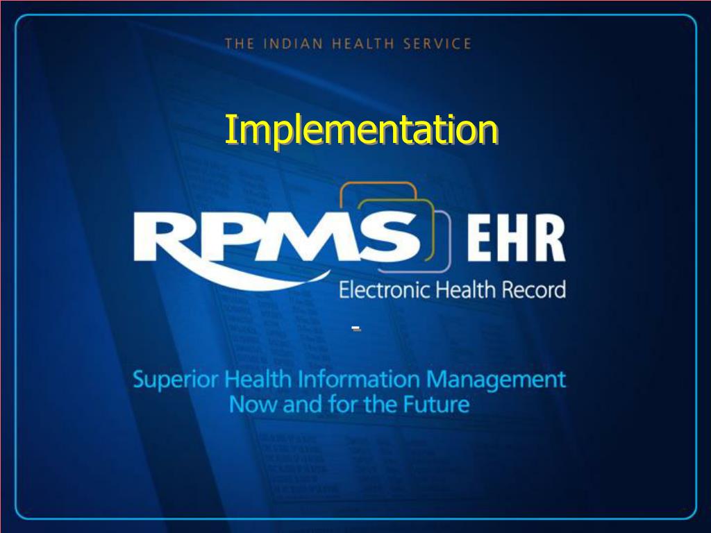 PPT - IHS - EHR Indian Health Service - Electronic Health Record ...